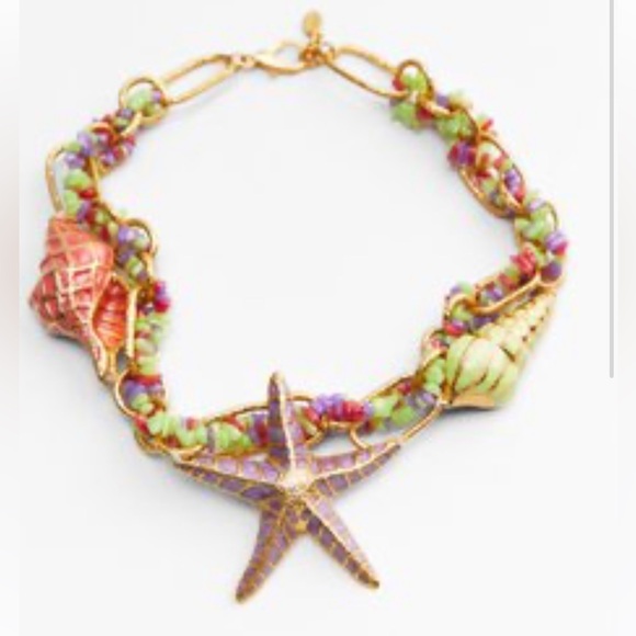 Zara | Jewelry | Zara Gold Tone Multicolor Enamel Shells And Starfish ...